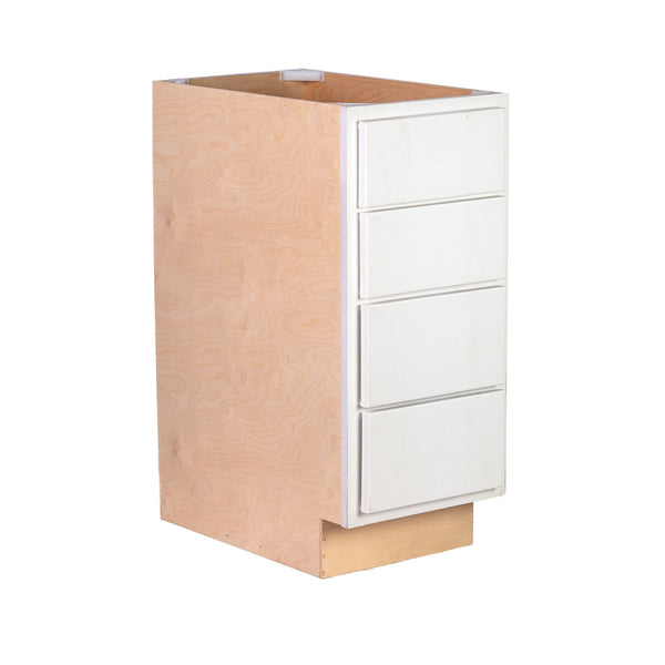 4 Drawer Kitchen Cabinet Pure White Base Cabinet – quicklockcabinets.com
