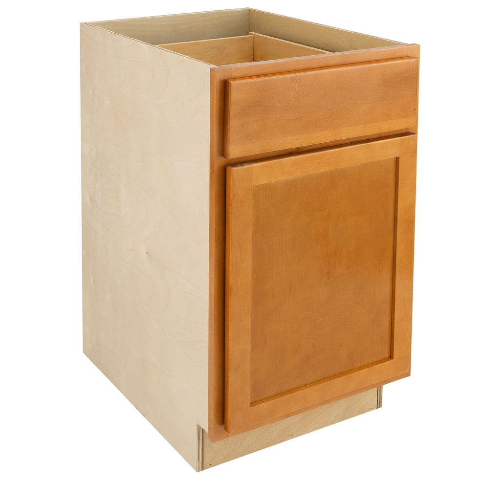 Trash Bin Kitchen Cabinet Provincial Stain Base Cabinet ...