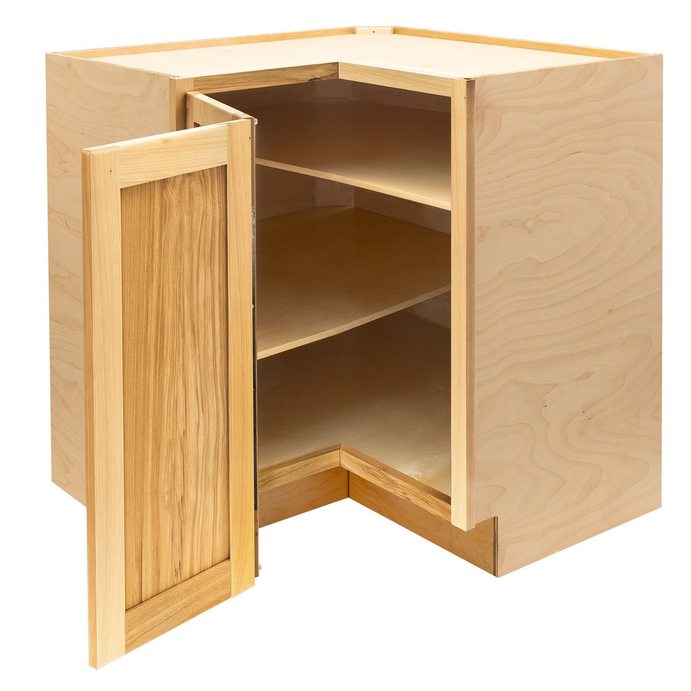 Easy Reach Kitchen Cabinet Rustic Hickory Corner Base Cabinet ...