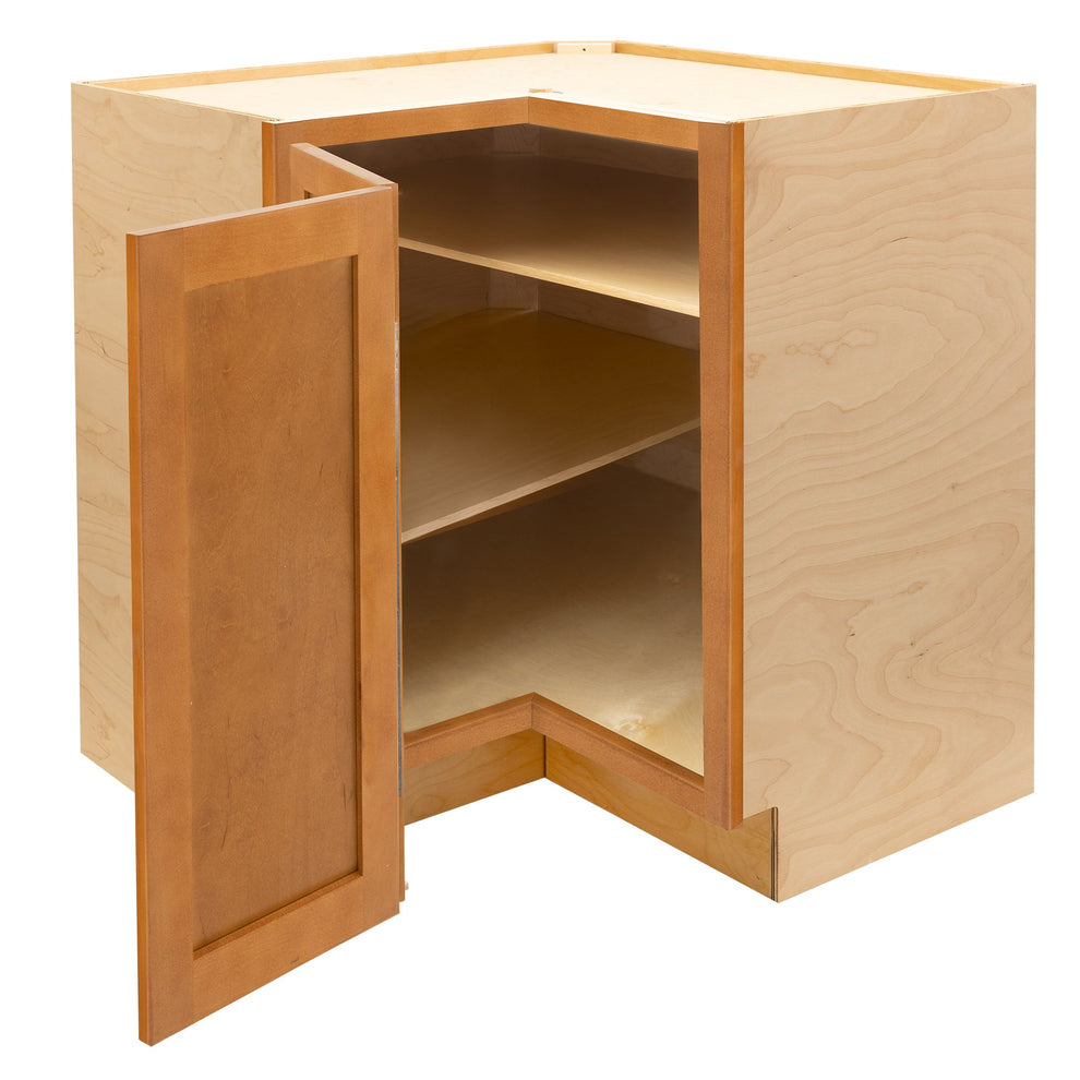 Easy Reach Kitchen Cabinet Provincial Stain Corner Base Cabinet ...